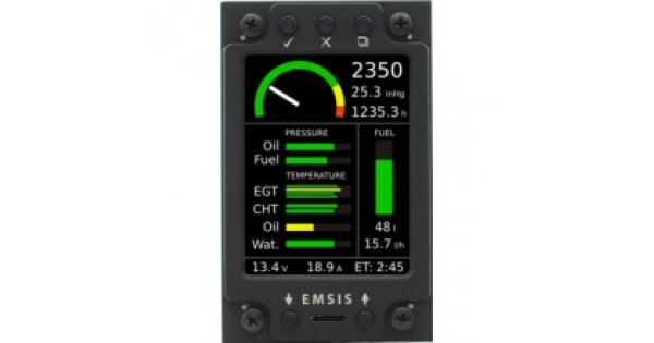 Kanardia 3.5" EMSIS Dual Unit Kit, One 3.5" EMSIS PFD (AHRS,IAS,VARIO ...